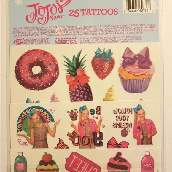 Nickelodeon | Accessories | Jojo Siwa 25 Tattoos Pack | Poshmark